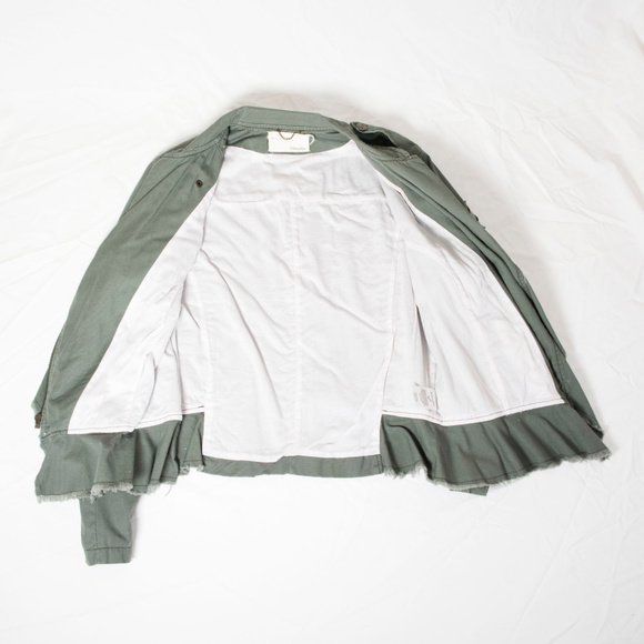 William Rast | Jackets & Coats | Army Green William Rast Ruffled ...